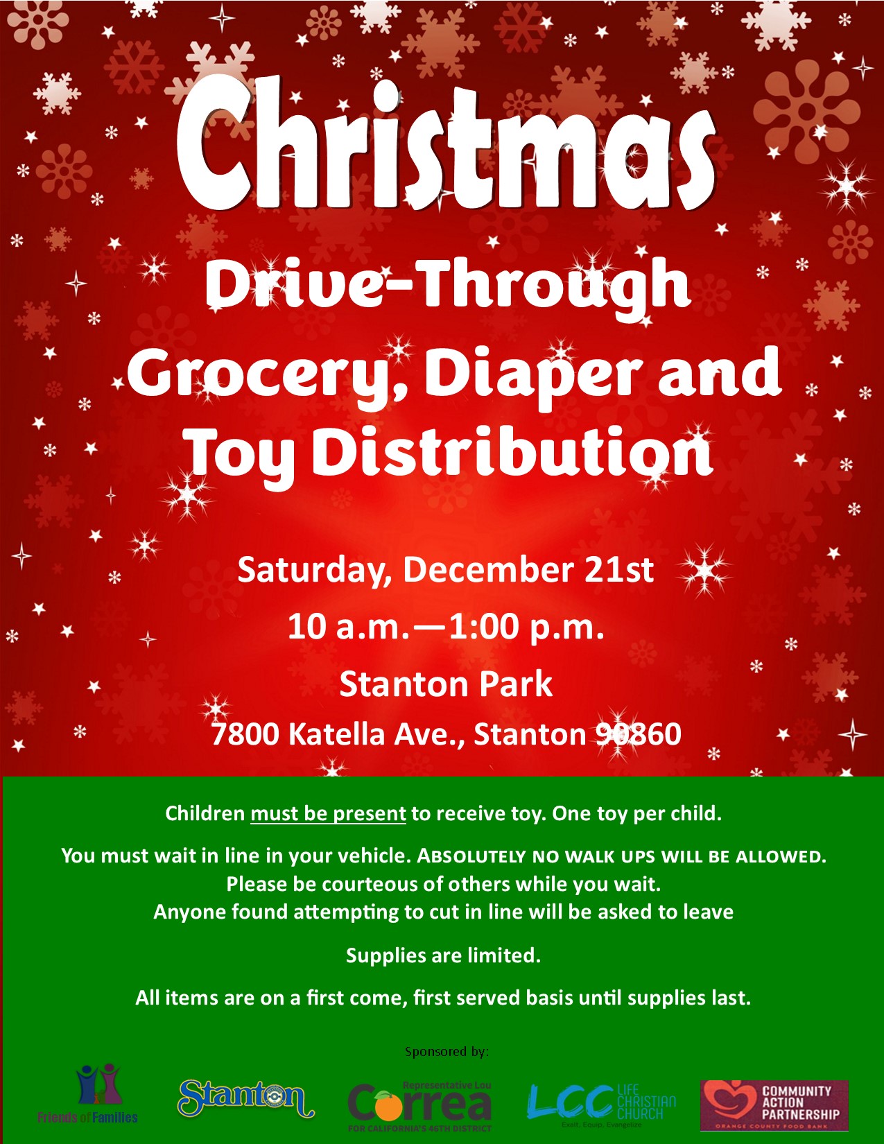 Distribution Flyer – Friends of Families